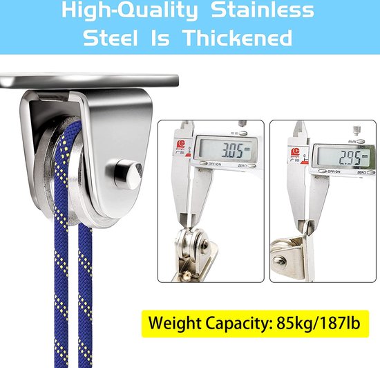 Metalen katrollen, 4 stuks katrol met kogellagers, staande blokkatrol ...