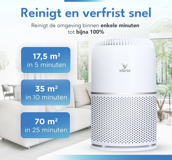 Vibrix PureFlow35 (Vortex20) luchtreiniger + afstandsbediening - Geschikt voor 1 m²... | bol
