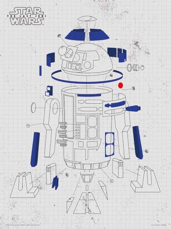 Star Wars R2-D2 Exploded View Art Print 30x40cm | Poster | bol.com