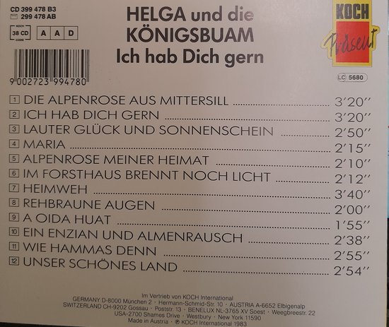 Helga & Die Konigsbuam - Ich Hab Dich Gern - Goldene Volksmusik - CD ...