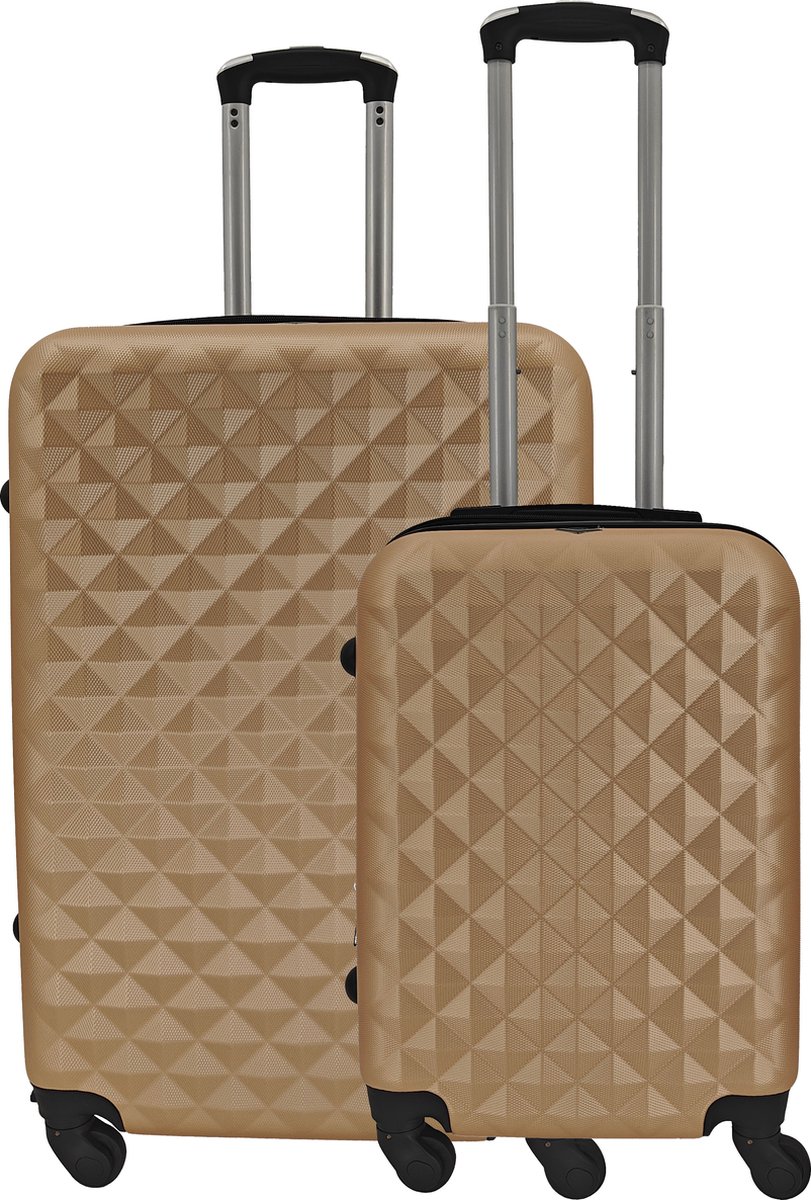 SB Travelbags kofferset - 2 delige 'Expandable' koffer - Champagne ...