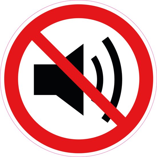 10x 10cm Verboden hard geluid te maken Sticker | Pictogram sticker ...