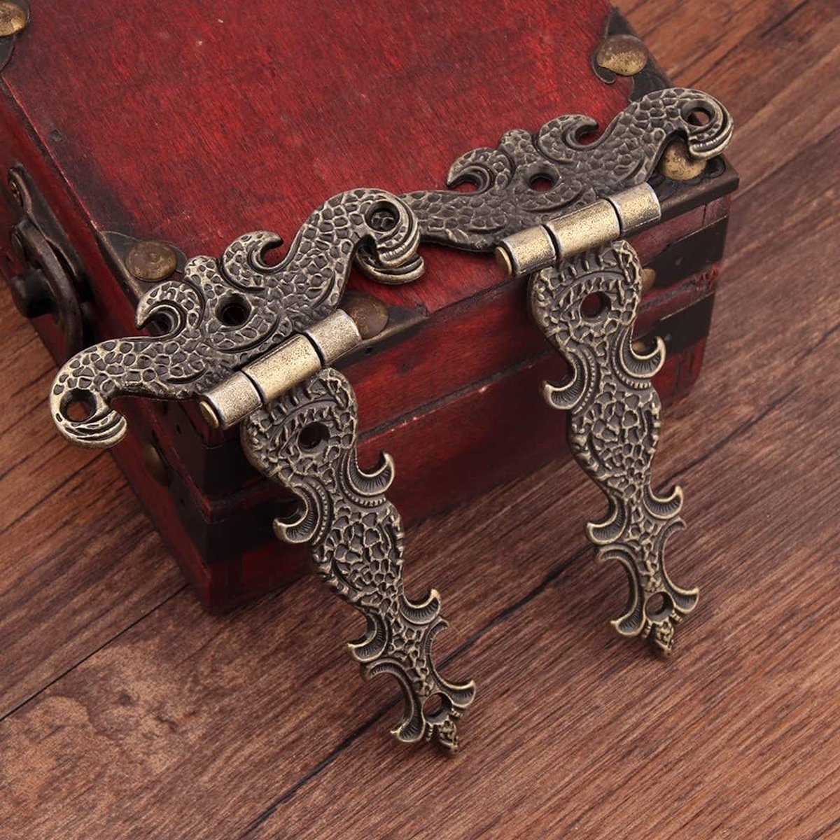 4 stuks antieke scharnieren, deurscharnier zinklegering, meubelbanden ...