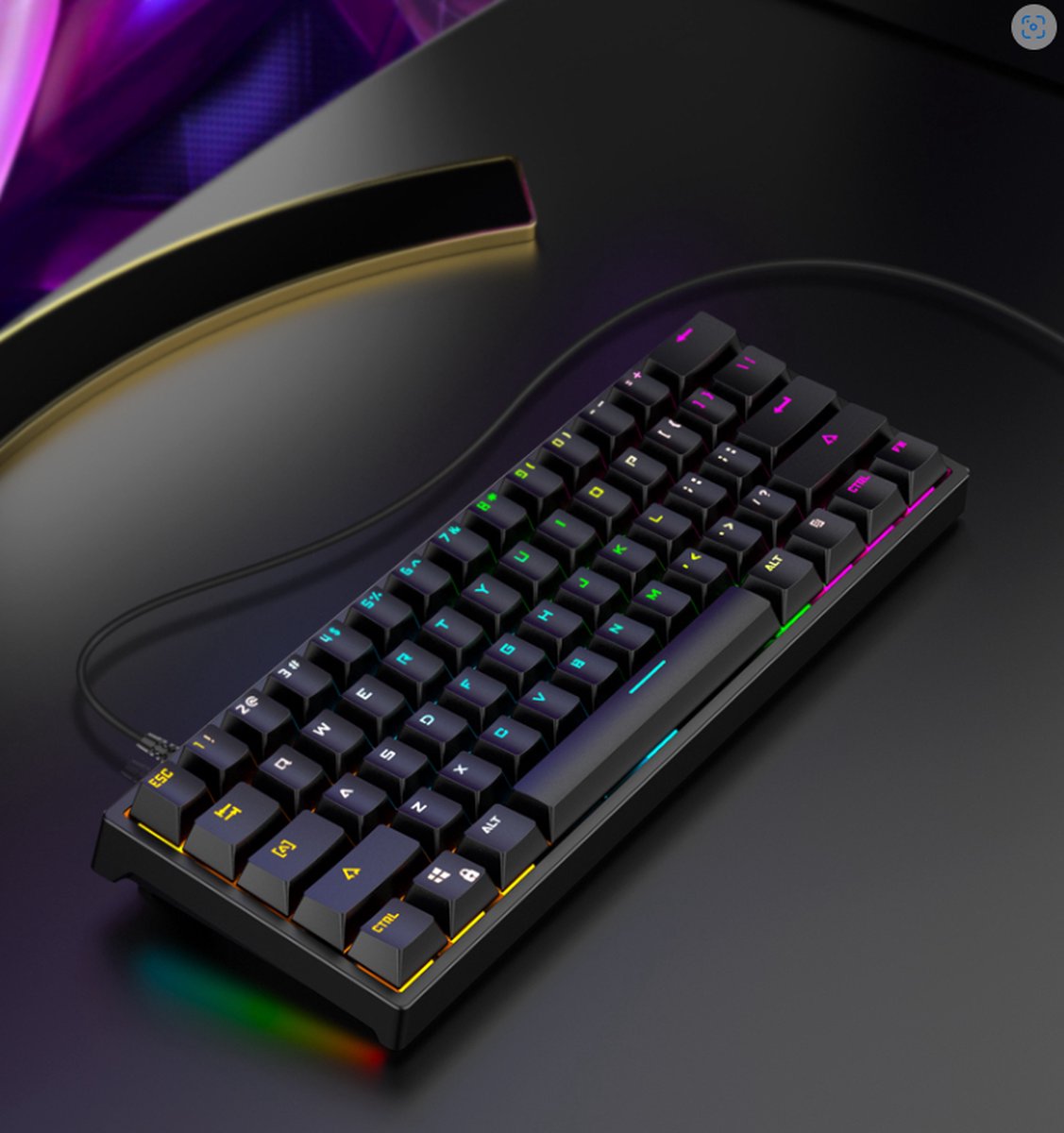 Ultimate Gaming Toetsenbord - 60% Mechanisch Qwerty Gaming Toetsenbord ...