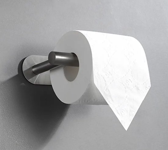 Toiletrolhouder - WC Rolhouder Zilver zonder Boren - Toiletrol Houder ...