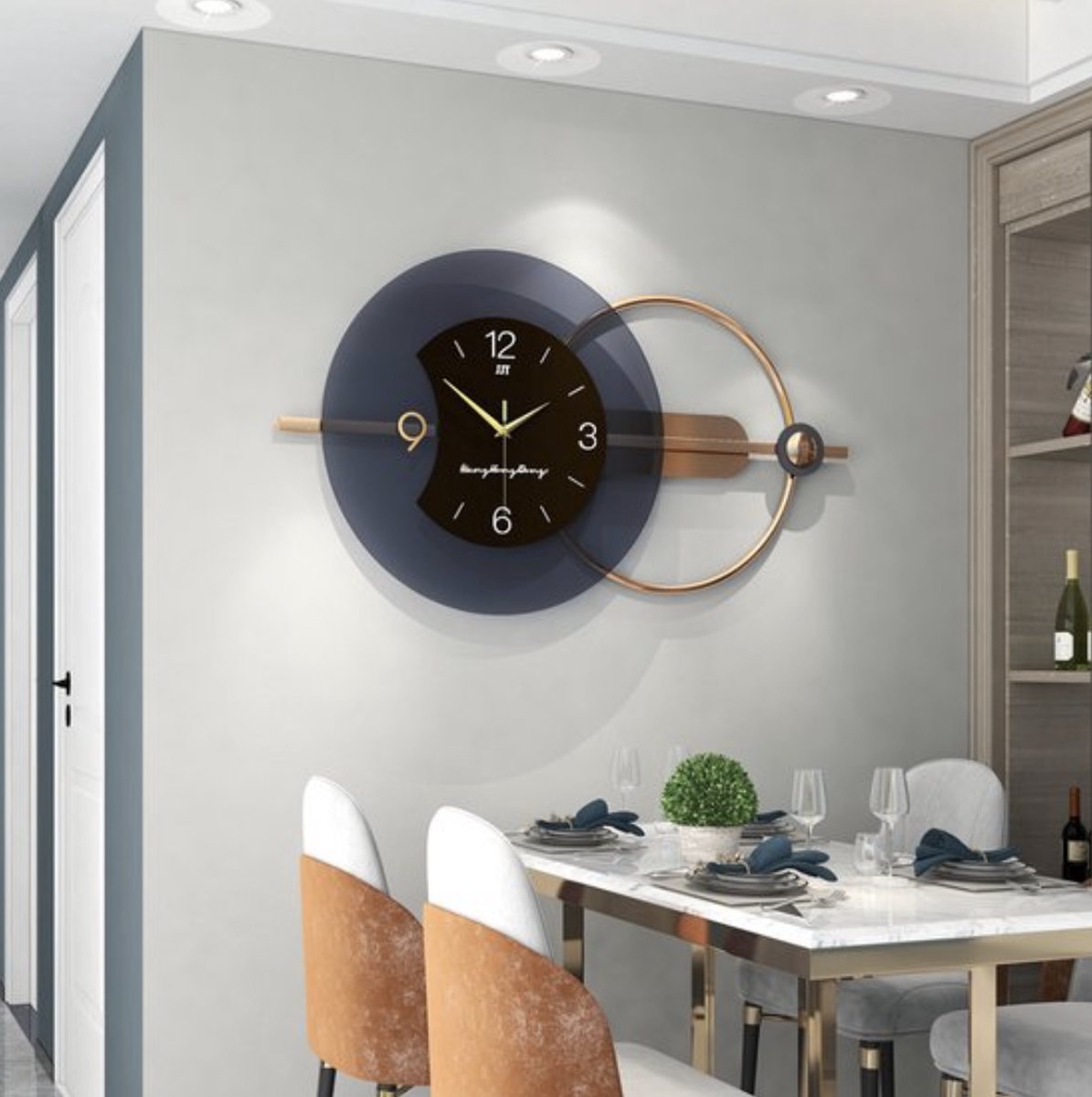 Luxaliving - Moderne Wandklok Goud-Zwart - Design Wandklok - Stil ...