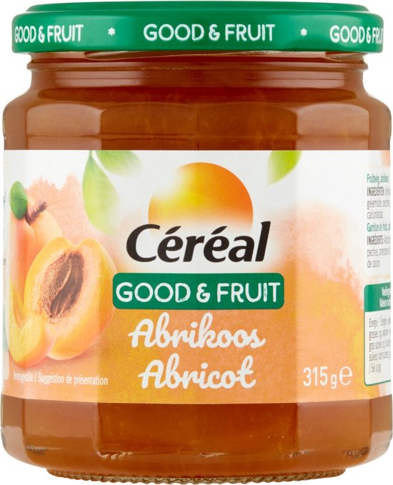 Céréal Jam Good & Fruit Abrikoos - 6 x 315 gr - Voordeelverpakking | bol