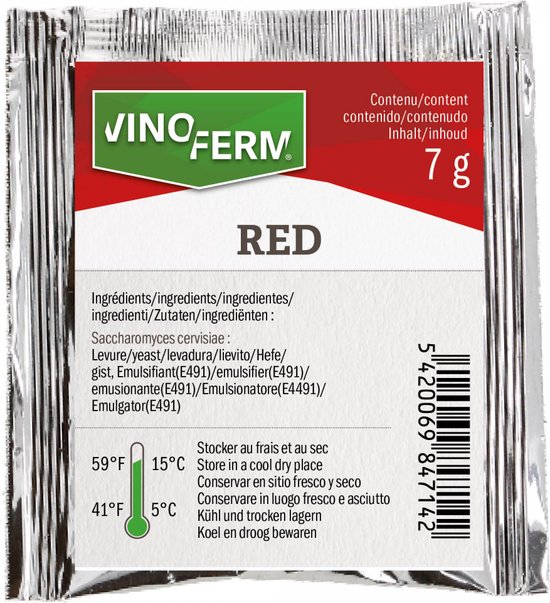 Korrelgist, Wijngist Vinoferm Red, 7g | bol