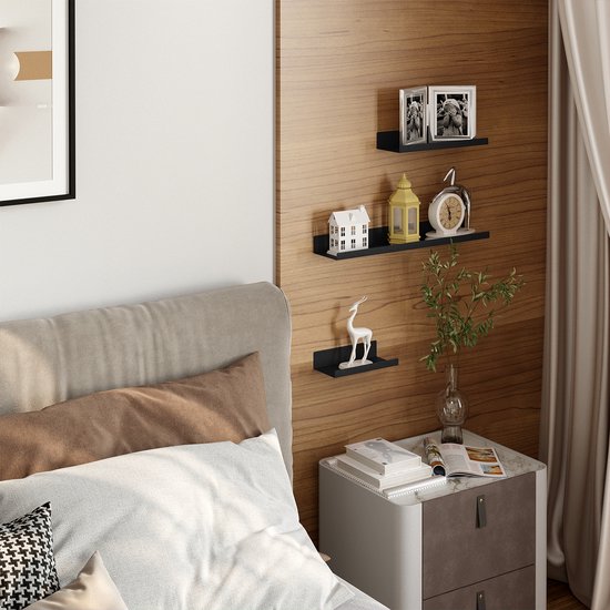 Kamyra® Set van 3 Ijzeren Wandplanken - Zwevende Wandplank - Woonkamer ...