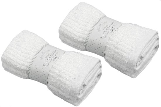 Dolshe - 4 spuugdoekjes - rib - 100% katoen - 30x30cm - Wit | bol.com