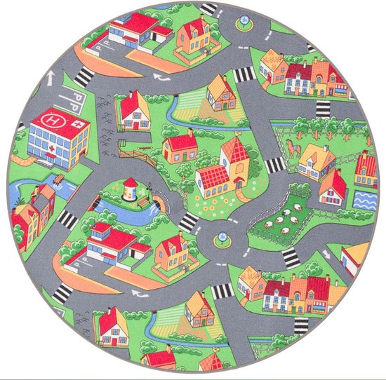 Rond speelkleed village stratenplan 200cm rond | bol