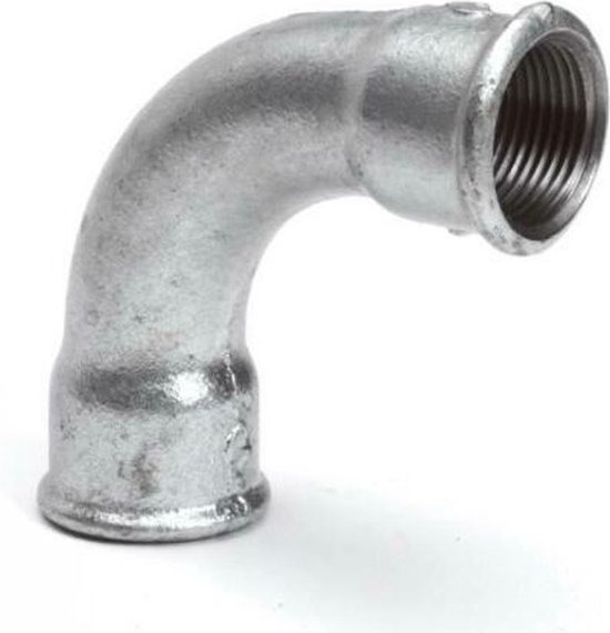 bocht 90 graden gegalvaniseerd, 2x binnendraad 2 inch | bol