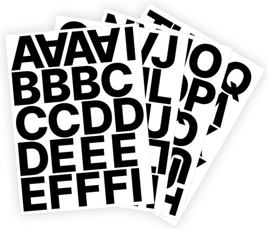 Letter stickers / Plakletters - Set - Zwart - 5cm hoog - Geschikt voor ...