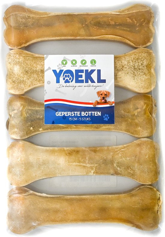 YOEKL Geperste Kauwbotten 15cm 5 Stuks | bol