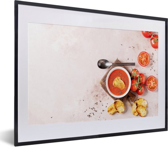 Fotolijst incl. Poster - Tomaat - Soep - Keuken - Kruiden - 40x30 cm - Posterlijst | bol
