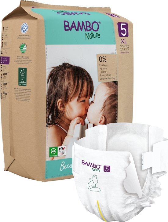 Bambo Nature Luiers Maat 5 (12-18 kg) - 22 stuks | bol