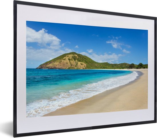 Fotolijst incl. Poster - Zee - Tropisch - Strand - Planten - 40x30 cm - Posterlijst | bol