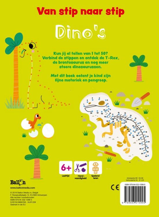 Van stip naar stip dino's, Van stip naar stip 6+ | 9789403210995 ...