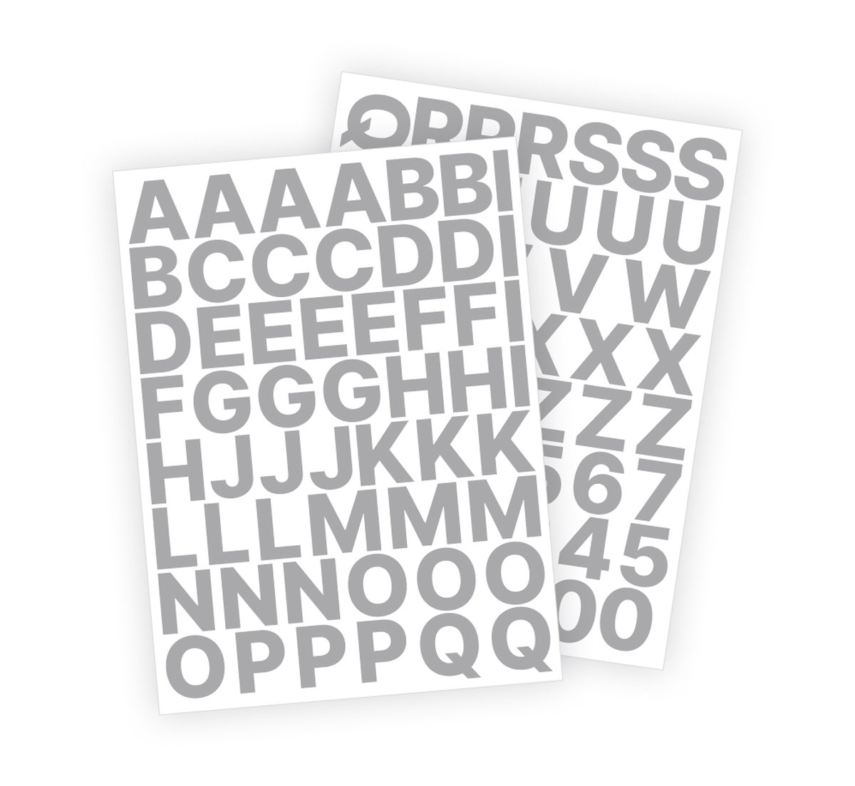 Letter stickers / Plakletters - Set - Metallic Zilver - 3cm hoog ...