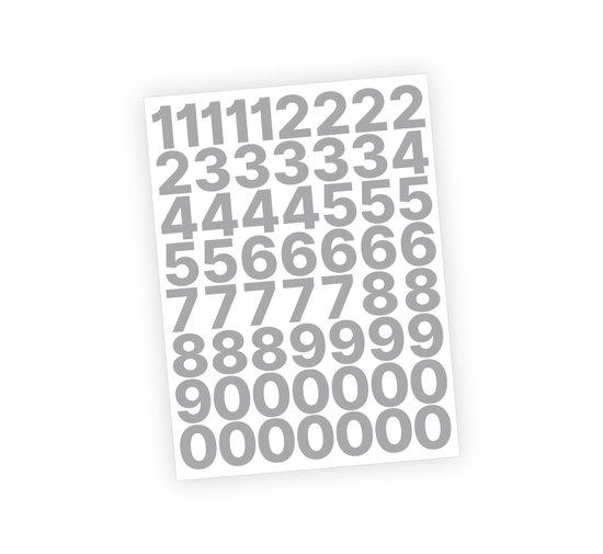 Cijfer stickers / Plaknummers - Set - Metallic Zilver - 3cm hoog ...