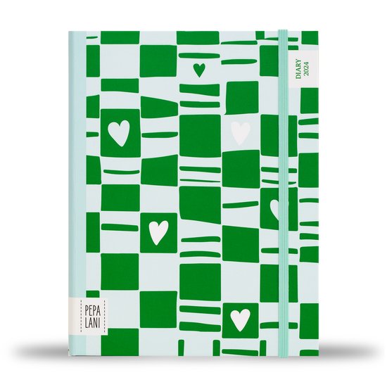 Pepa lani diary 2024 A5 - green checkers | bol.com