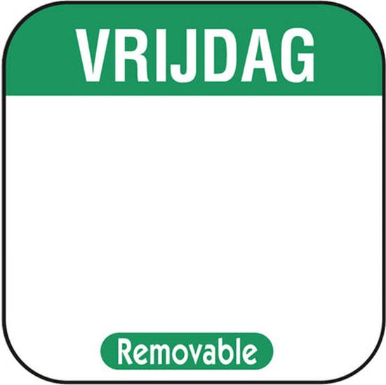 Depa | HACCP Stickers | Voedseletiketten / Dagstickers GROEN | Vrijdag ...