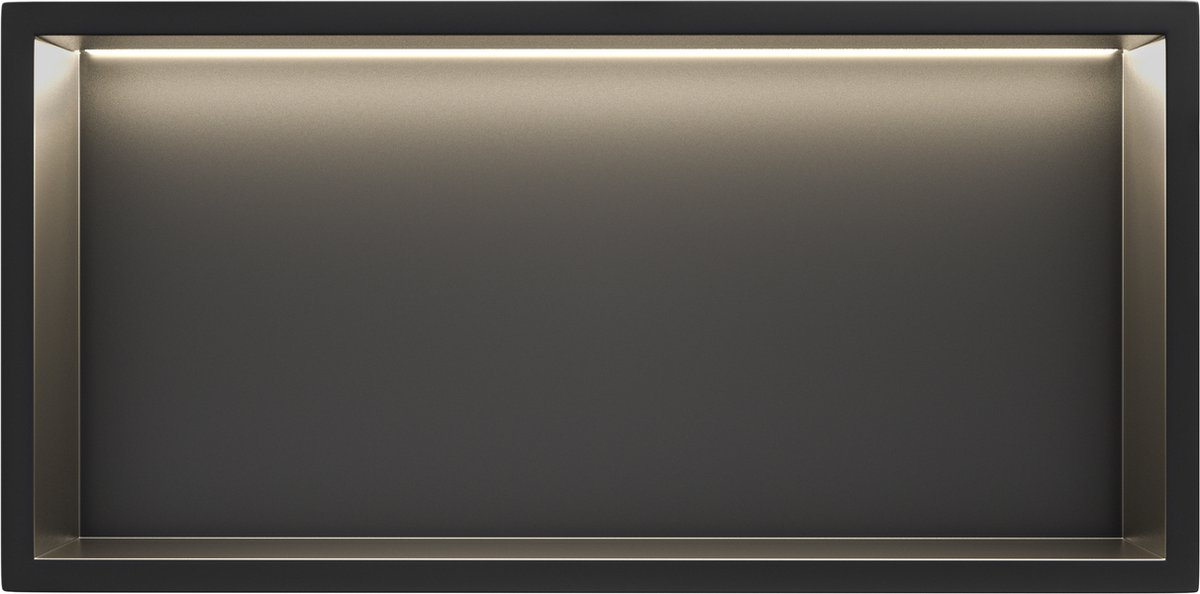 Mat Zwart RVS Inbouwnis 30x60x7cm met LED verlichting - Inbouwnis ...