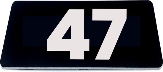 Plaque d'immatriculation 47 - 80 x 50 x 1,6 mm - Zwart/ blanc - avec ...