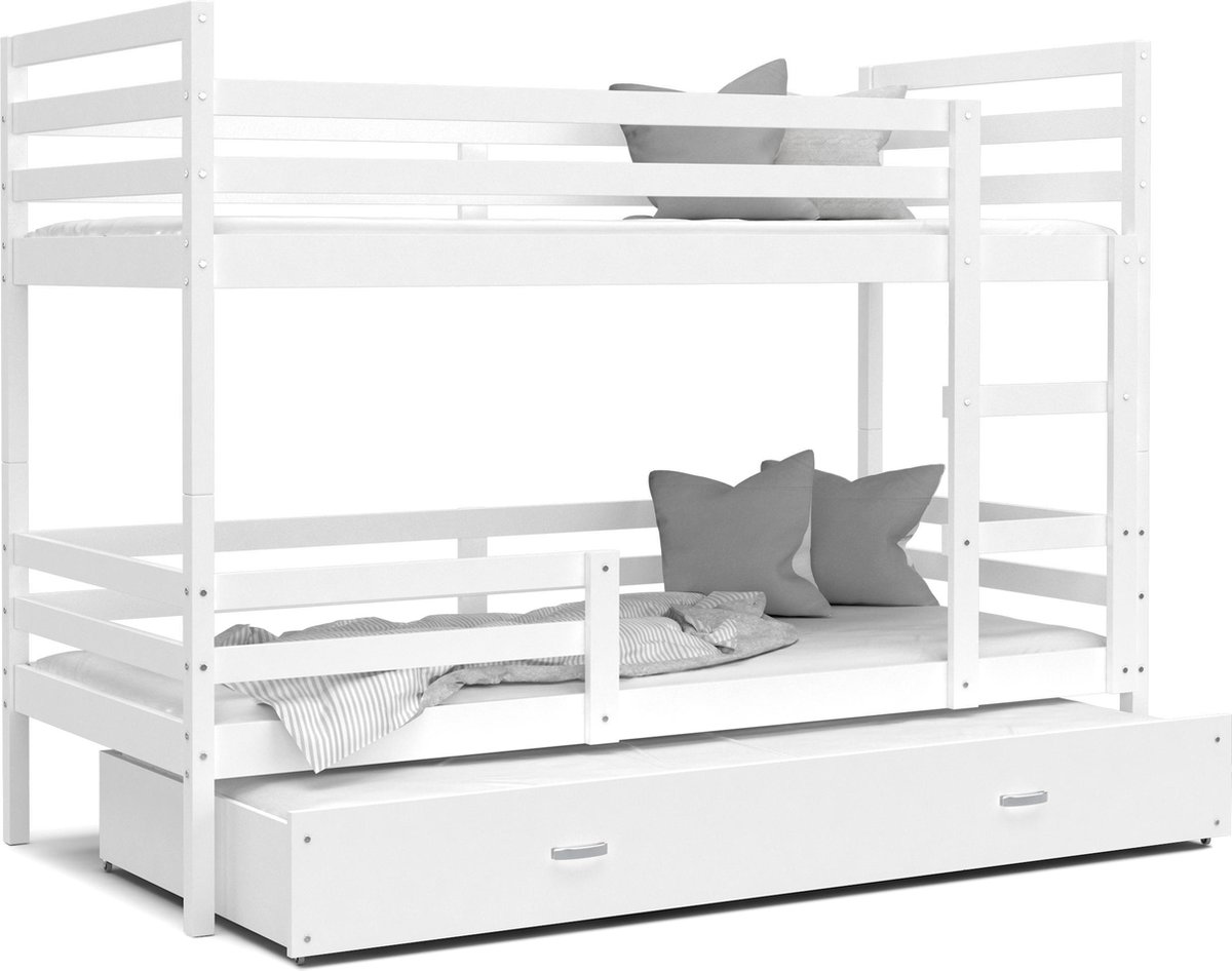 3 persoons stapelbed 200x90cm wit | bol.com