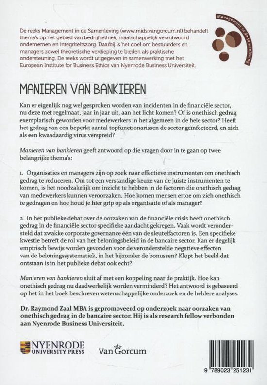 Manieren van bankieren | 9789023251231 | Raymond Zaal | Boeken | bol.com