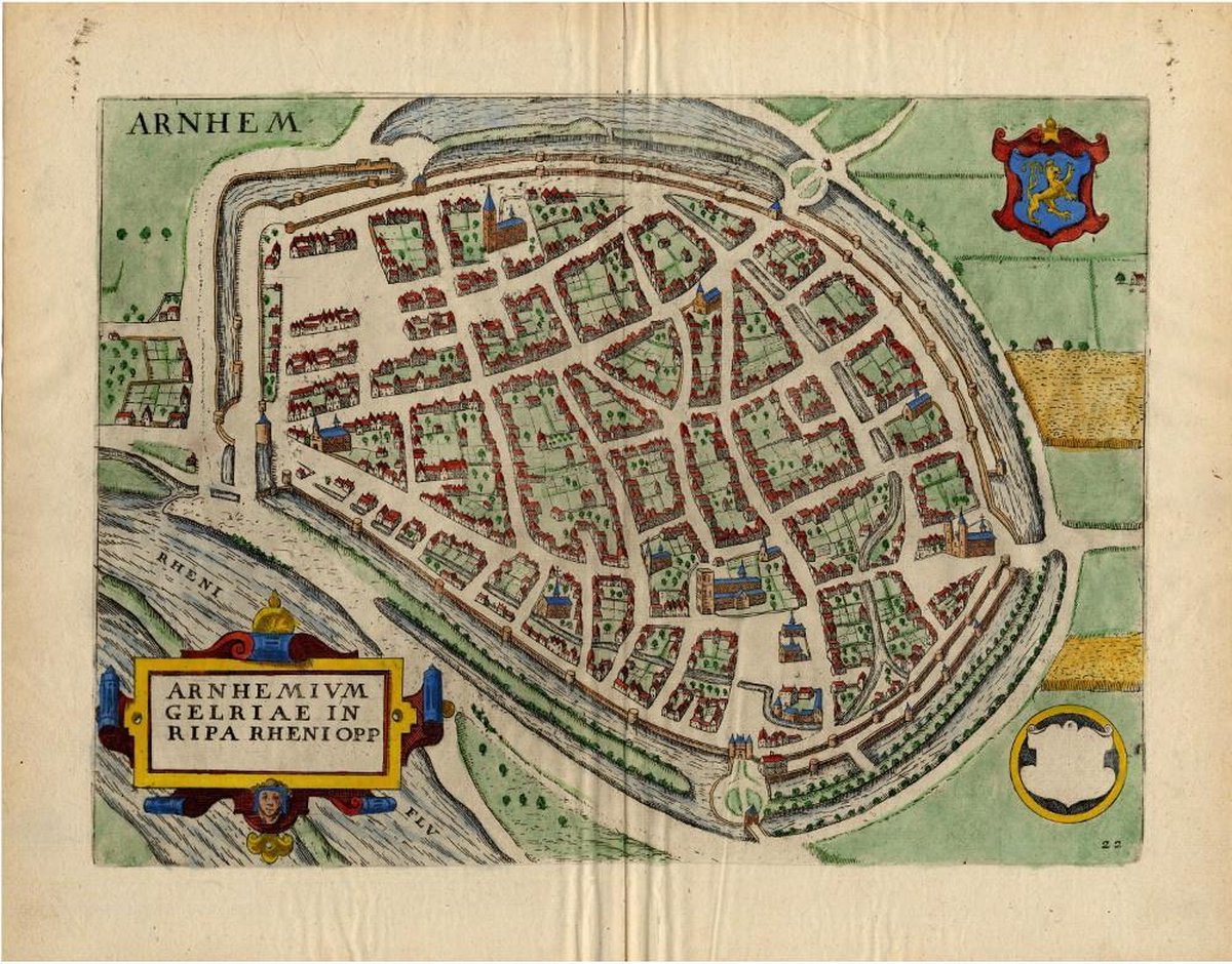 bol.com | Mooie historische plattegrond, kaart van de stad Arnhem, door ...