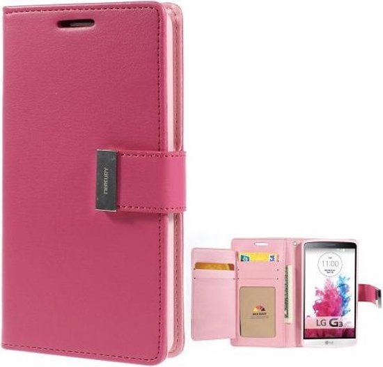Mercury Rich Dairy wallet case LG G3 roze | bol.com