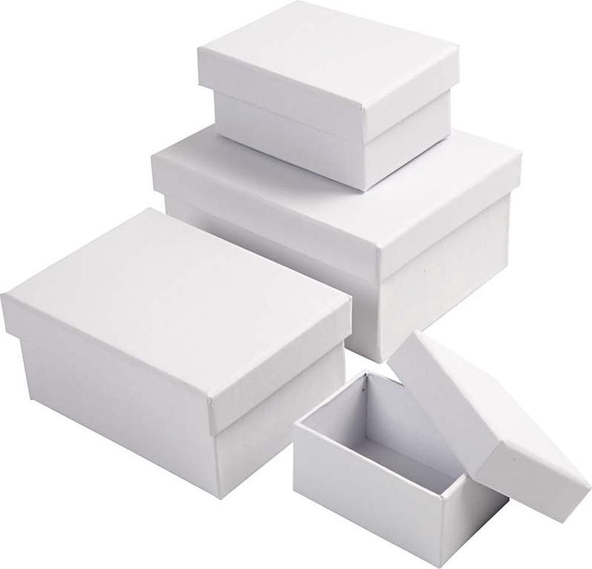 Rechthoekige doosjes | Wit karton | assorti | 4 stuks | bol.com