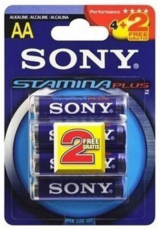 Sony 4+2 AAA Stamina Plus Single-use battery Alkaline 1,5 V | bol.com