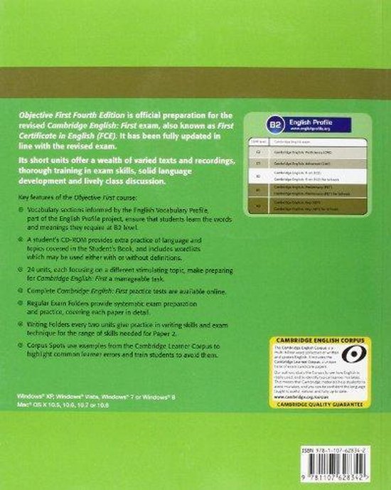 Objective First - 4th edition student's book without answers | 9781107628342 | Annette... | bol