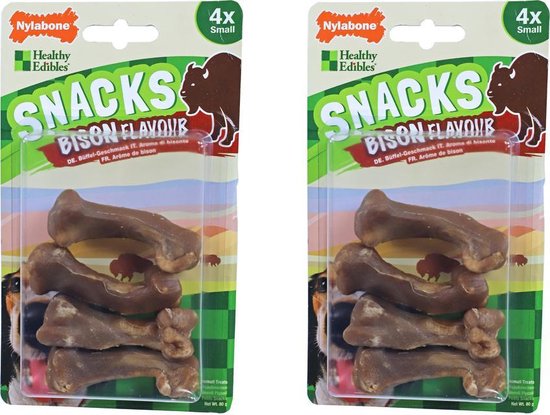 Nylabone gezonde harde snacks 4 x bison per 2 verpakkingen | bol.com