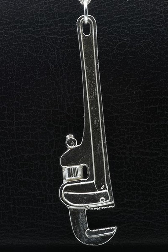 Zilveren Engelse sleutel - Moordenaar XL ketting hanger | bol