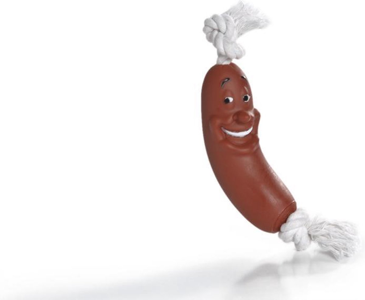 bol.com | Beeztees Vinyl worstje met touw - Klein