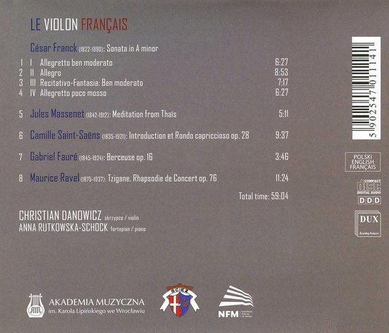 Violon Francais, Anna Rutkowska-Schock | CD (album) | Muziek | bol.com