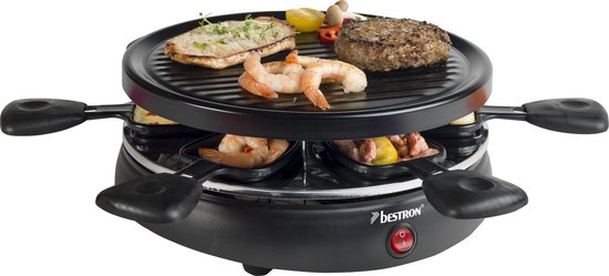 Bestron ARC650 Raclette Grill - 6 Pannetjes - Gezond grillen ...
