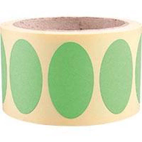 Ovalen gele markeringsstickers - zelfklevend papier - 500 stuks op rol ...