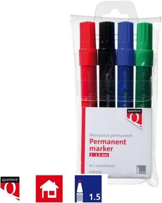 Permanent marker Quantore rond 1-1.5mm assorti | bol