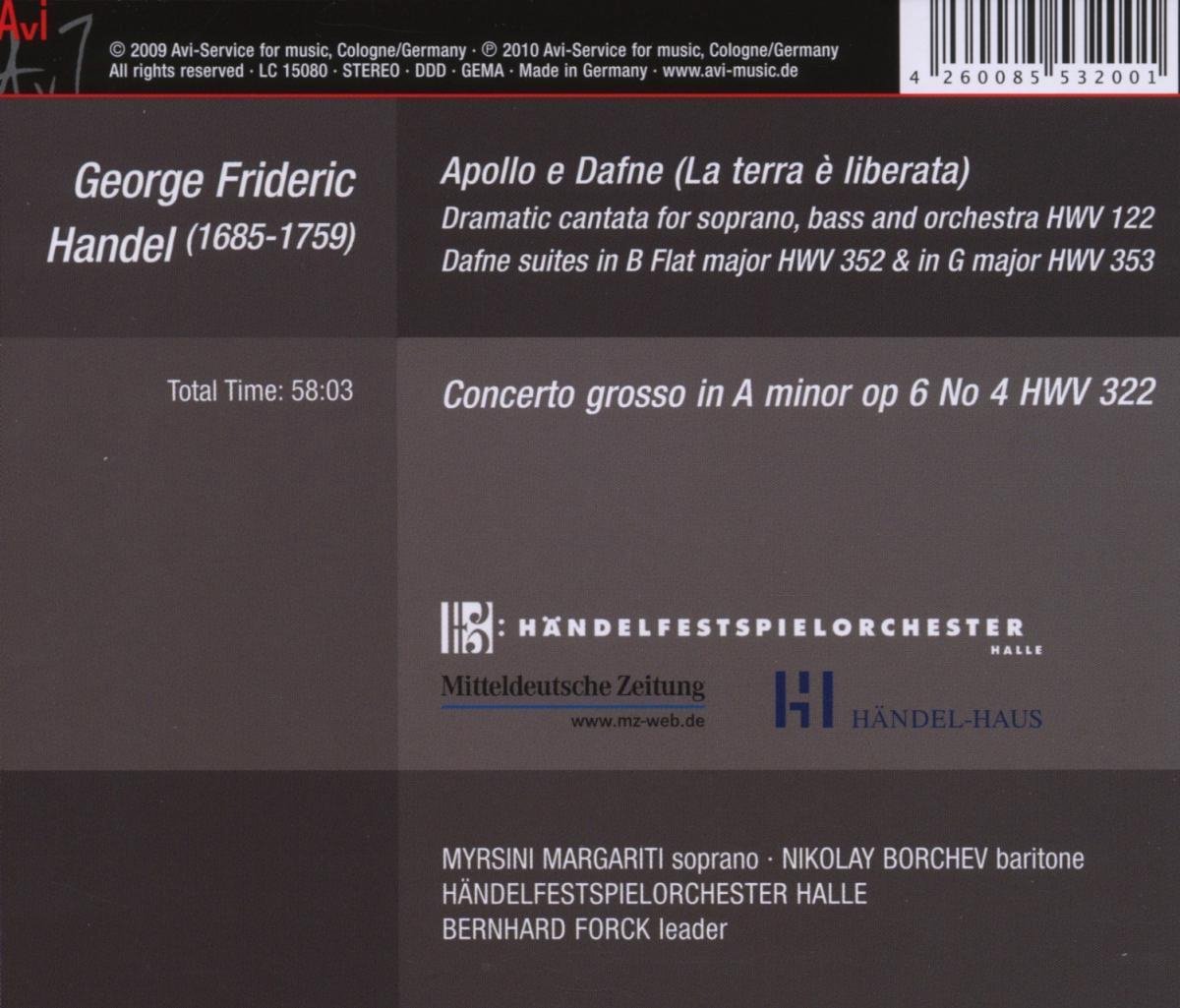 George Frideric Handel, Apollo E Dafne (Dramatic C, Myrsisni Margariti ...