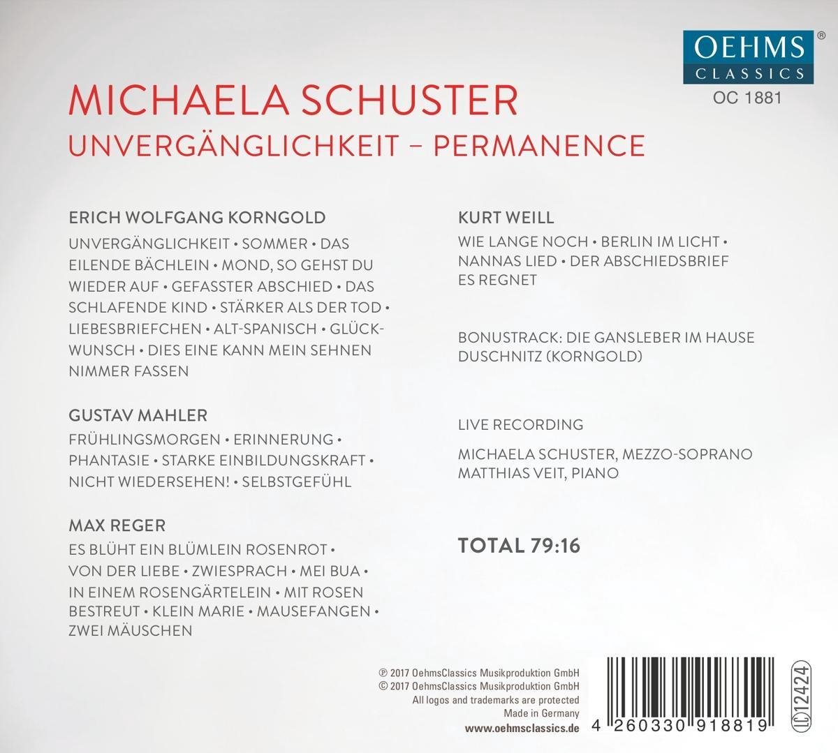 Michaela Schuster & Matthias Veit - Unverganglichkeit (CD), Matthias ...