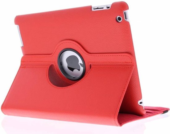 360° Draaibare Bookcase iPad 2 / 3 / 4 tablethoes - Rood | bol.com
