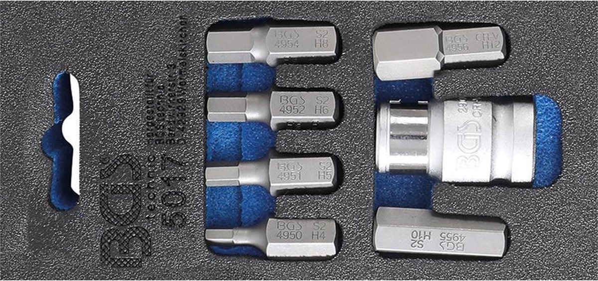Inbus bitset 7 delig 3/8" BGS 5017 | bol.com