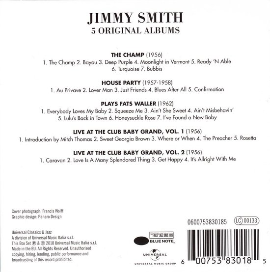 5 Original Albums, Jimmy Smith | CD (album) | Muziek | bol.com