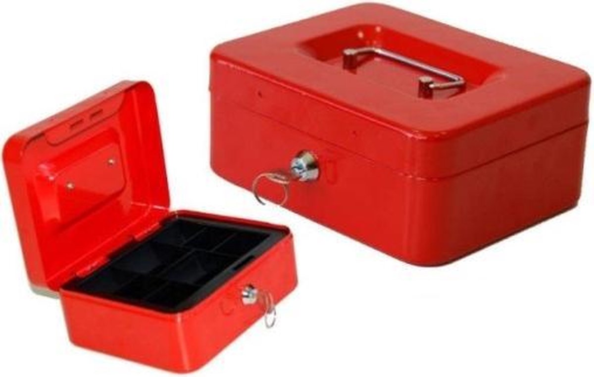 Metalen Geldkist Met Sleutel Slot - Roestvrij Staal Geldkluis Doos Met ...