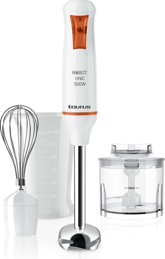 Taurus Robot Unic 500 Plus Inox Staafmixer 500W Oranje, Wit blender ...