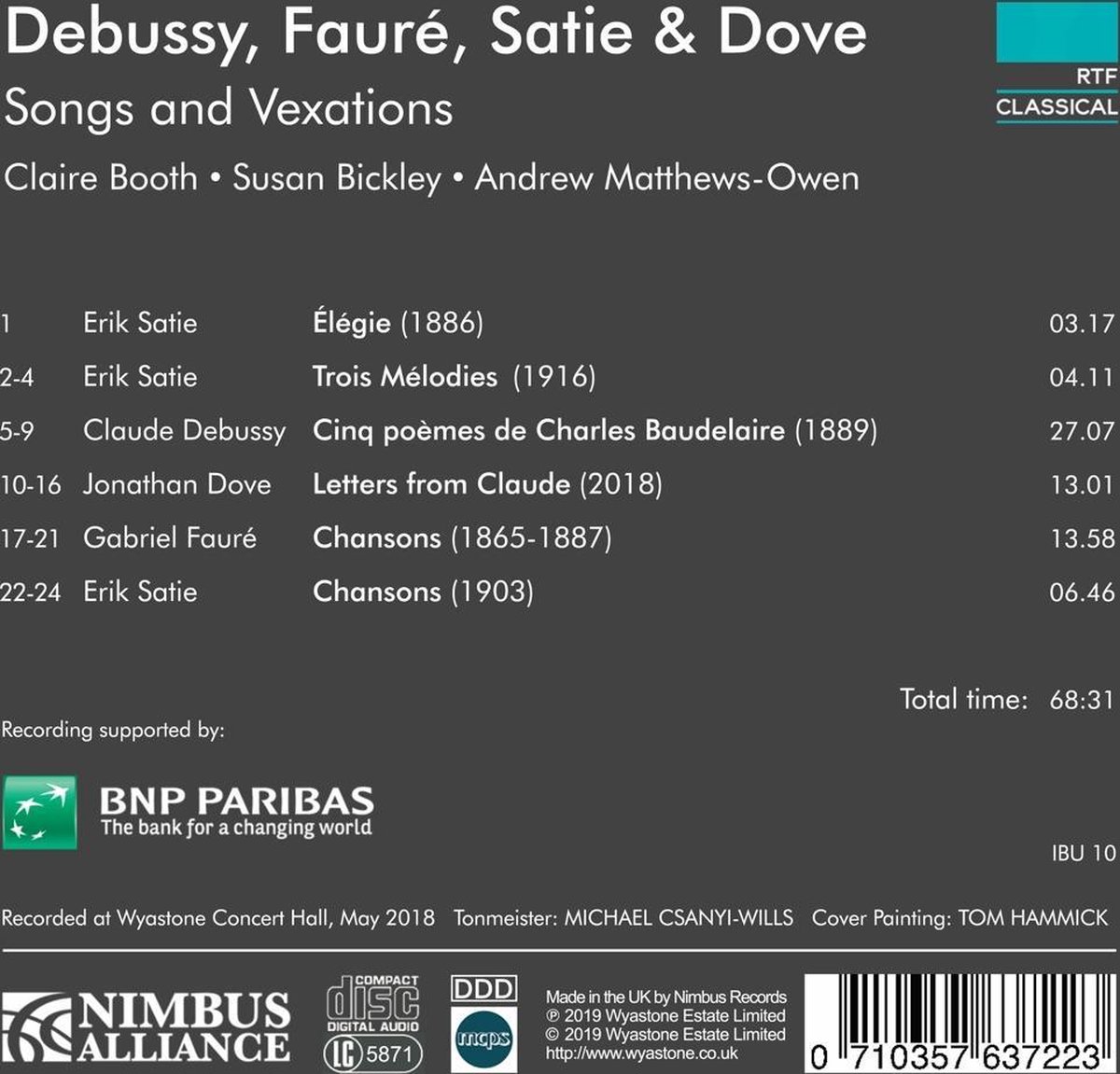 Claire Booth - Susan Bickley - Andrew Matthews-Owe - Songs & Vexations ...